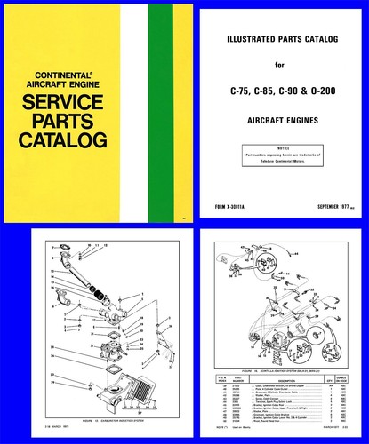 Continental Aero Engines C75 C85 C90 & O-200 Parts List Illustrated on ...