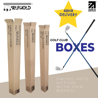 Golf Club Cardboard Boxes Strong Kraft Long Box, Putter, Iron & Driver ...