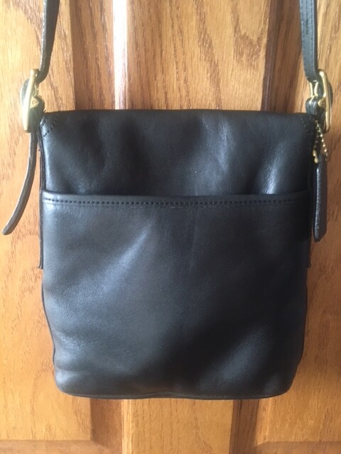 Vintage Coach Legacy Slim Flap Black Glove-Tanned Soft Leather Cross ...