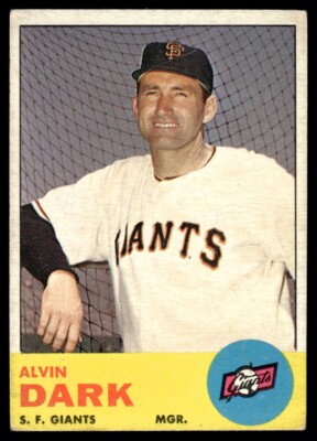 1963 Topps Baseball Card Alvin Dark San Francisco Giants #258 E | eBay