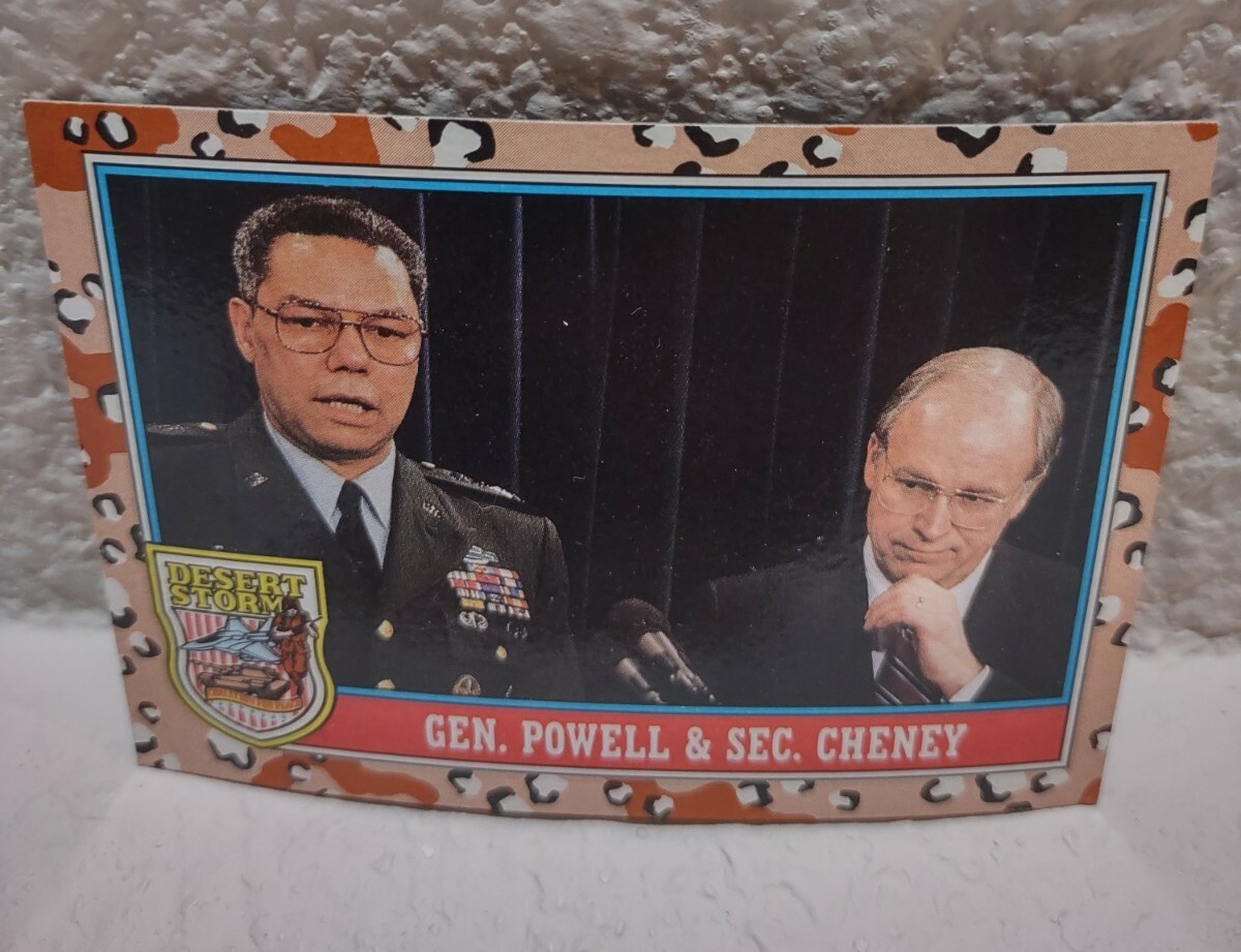 1991 Topps Desert Storm Trading Card #158 Gen Colin Powell/SECDEF Dick ...