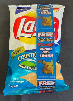 Pokemon Stadium Action 3D Tazo - Lays Chip Packet - Sealed - Vintage ...