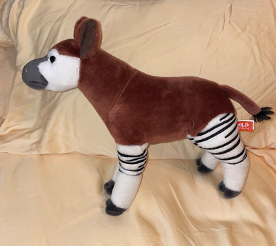 Okapi Wild Republic Plush Stuffed Animal 14” Tall Giraffe Zebra Stripes ...