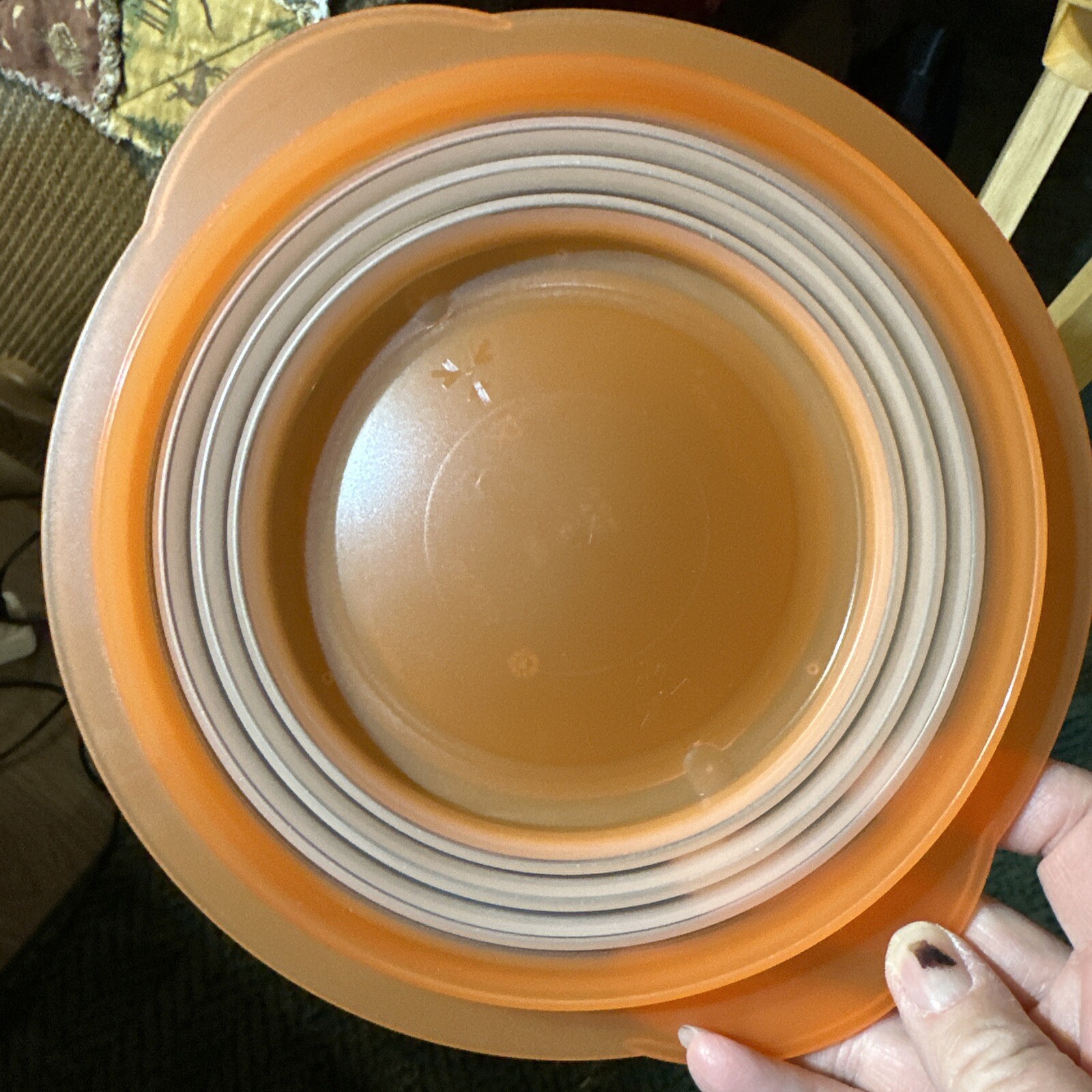 Tupperware – Orange Flat Out 3 Collapsible 4 Cup Bowl #5453 New | eBay