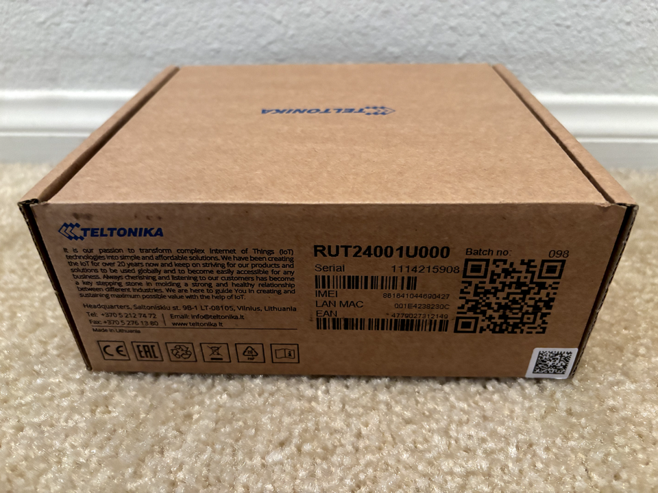 Teltonika Industrial RUT240 4G LTE Wi-Fi Cellular Router BRAND NEW NIB ...
