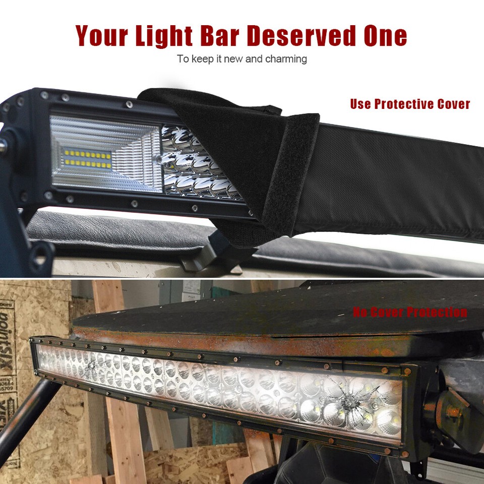 LED Light Bar Cover Straight Curved Protective Sleeve Weatherproof For ...