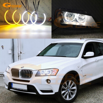 For BMW X3 F25 2010 - 2014 A/W Switchback Ultra Bright LED Angel Eyes ...