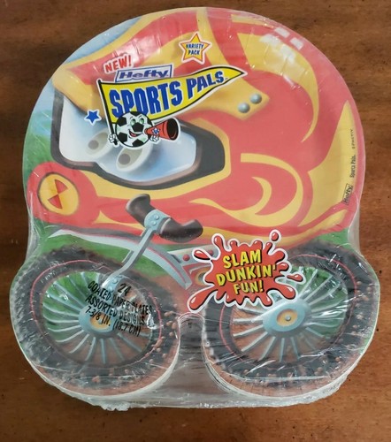 NEW Hefty SPORTS PALS Paper Plates 24 Pk Assorted SEALED 2001 FIRST ...