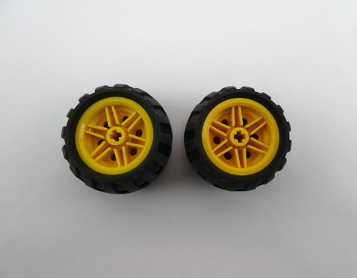 Lego Technic Yellow Wheel 56145 + Small Balloon Tire 43.2 x 26 61481 ...