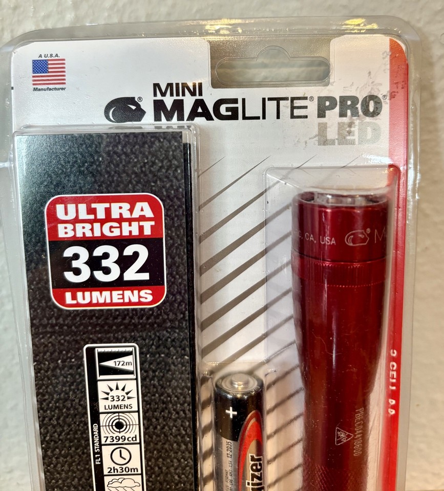MAGLite Mini PRO LED 2-Cell AA Flashlight, SP2P03H, Red, BNIP | eBay