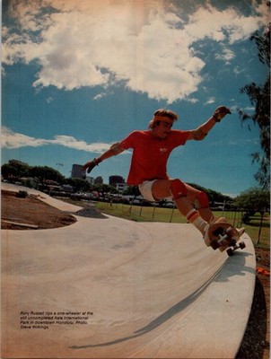 1970s • RORY RUSSELL Ala Skate Park magazine cut out • 1977 Skateboard ...
