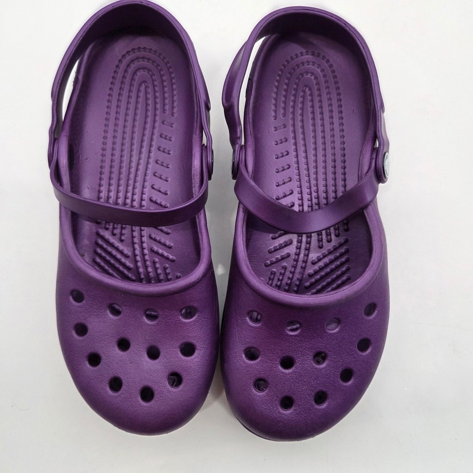 Crocs Karin Clogs Mary Jane Double Strap Purple Grape Women's Sz 8 ...