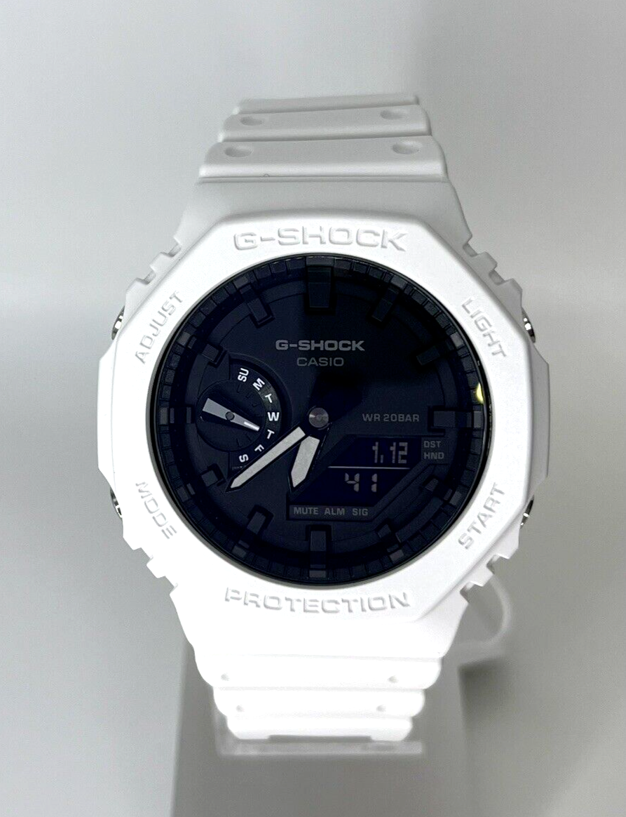 Casio G-Shock White Analog-Digital Watch GA2100-7A New in Box with Tags ...