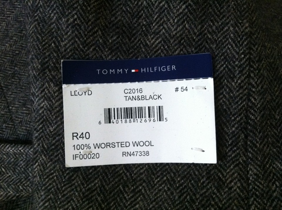 TOMMY HILFIGER MENS NEW GRAY 100% WORSTED WOOL SPORT COAT JACKET BLAZER ...