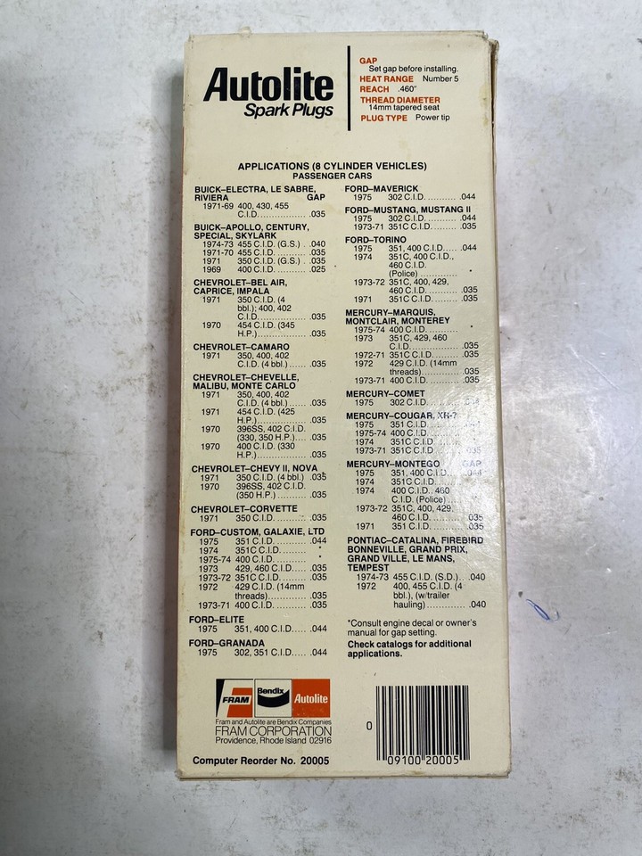 (8) NOS Autolite Spark Plugs #25 NEW OLD STOCK | eBay