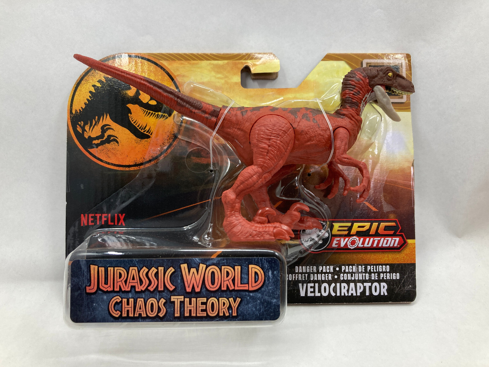 Jurassic World Chaos Theory Epic Evolution Danger Pack Red Velociraptor ...