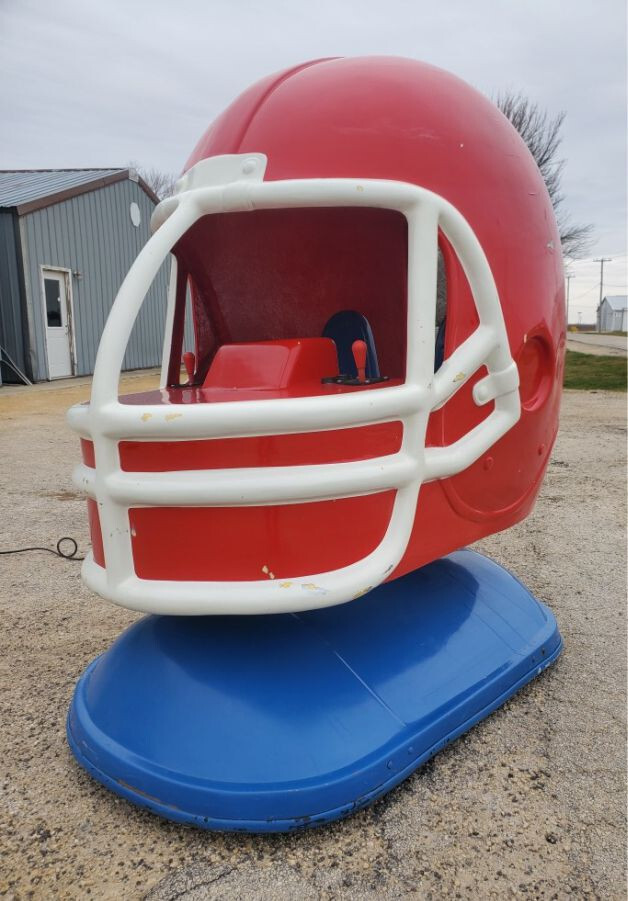 Vintage Football Helmet Coin Operated Kiddie Ride (See Attached Video ...