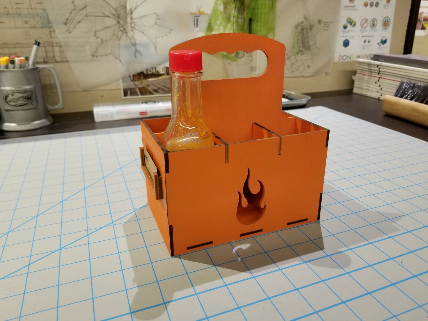 New Custom Made Six (6) Pack Hot Sauce Caddy for Kitchen or Office | eBay