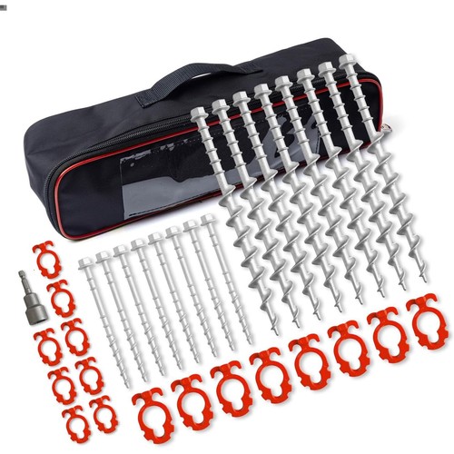 Non-Rust Cast Aluminum Ground Anchors - Heavy Duty Screw in Tent Stakes ...