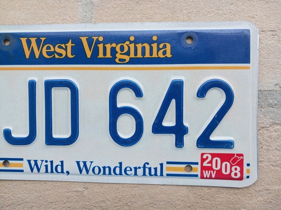 West Virginia Tin License Plate TAG # DJD 642 State Wild Wonderful ...