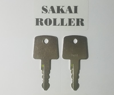(2) Sakai Blacktop Key Roller Keys Heavy Equipment Ignition Asphalt ...