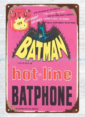 poster art prints 1966 BATMAN HOT-LINE BATPHONE metal tin sign | eBay