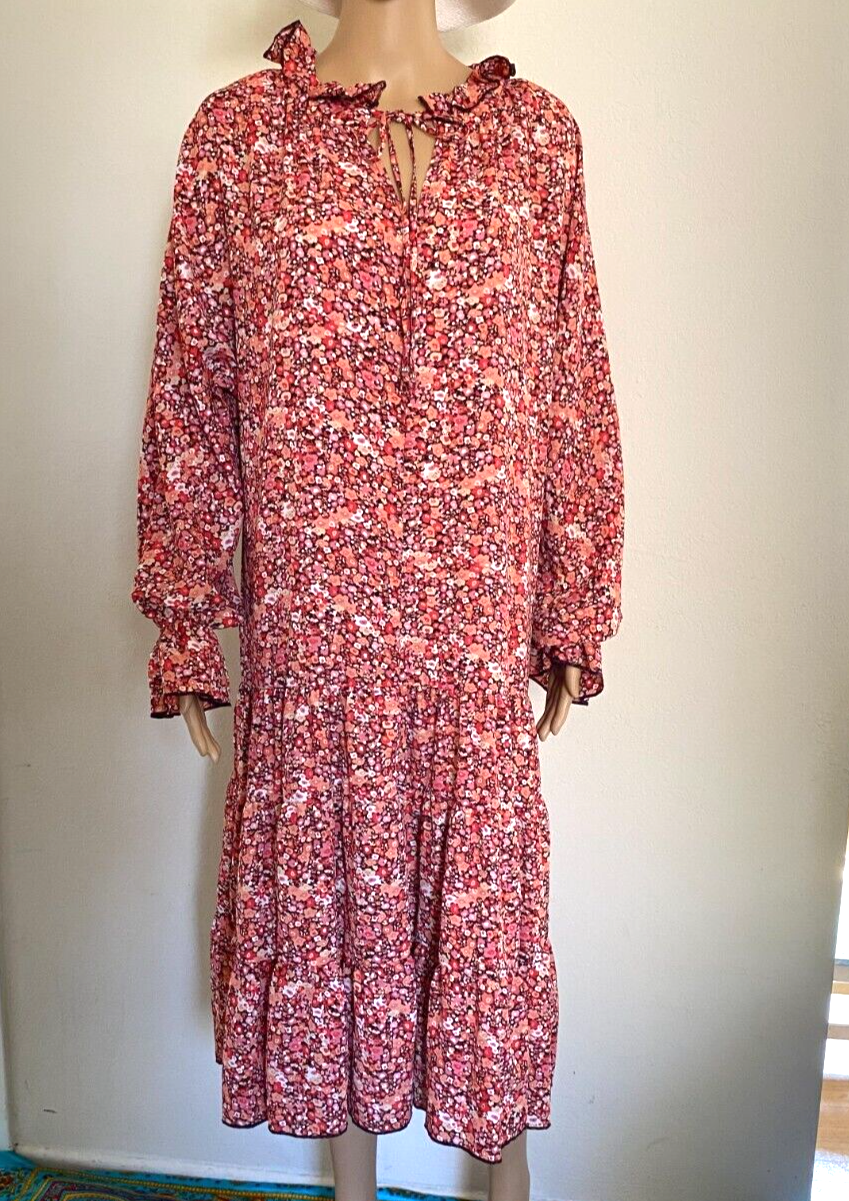 Anthropology O.P.T. One Pretty Time Prairie Poppy Pink Floral Dress ...