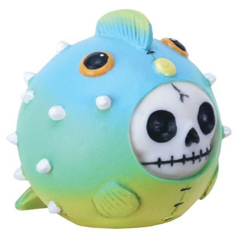 PT Furry Bones Puffington the Pufferfish Skull Resin Mini Figure | eBay