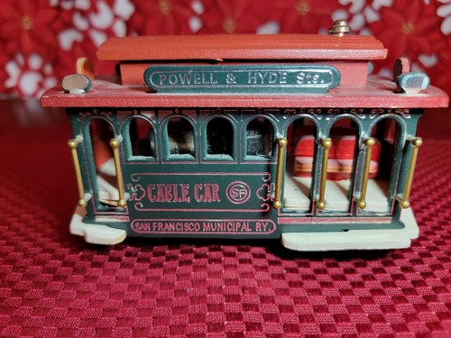 Vintage Wooden Powell Mason Hyde San Francisco Trolley Car Music Box ...