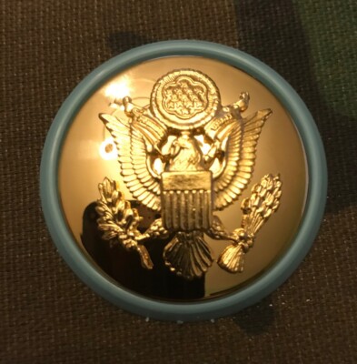 US ARMY ENLISTED MALE SERVICE CAP INSIGNIA WITH BLUE INFANTRY DISC | eBay