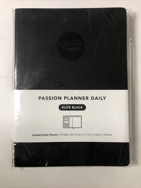 Set Of 4. Passion Planner Elite Black - A4 - 8.3in .7in - Size Large ...