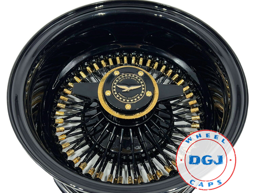 13x7 Rev 72 STR Black with Gold Nipples +Zenith Locking Lowrider Wire ...