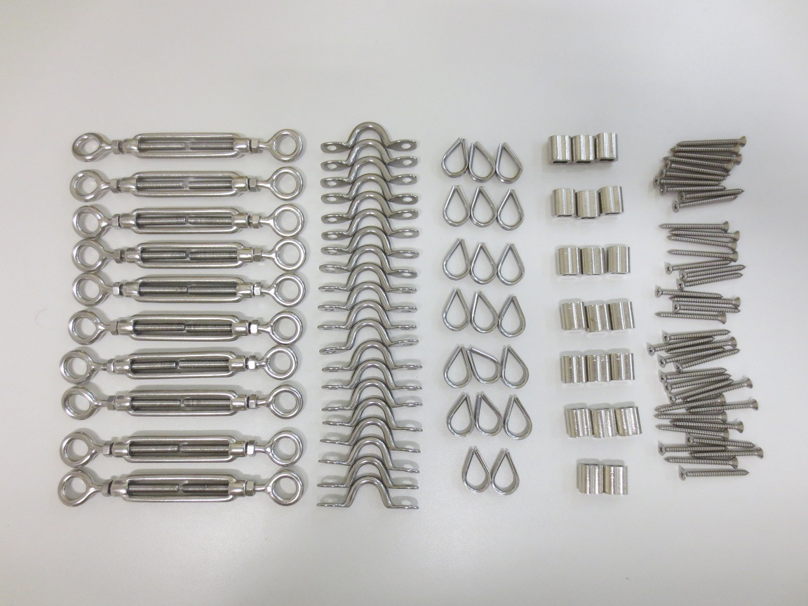 10 x Stainless Steel G316 Balustrade Turnbuckle Kit Handrail Wire 7x7 ...