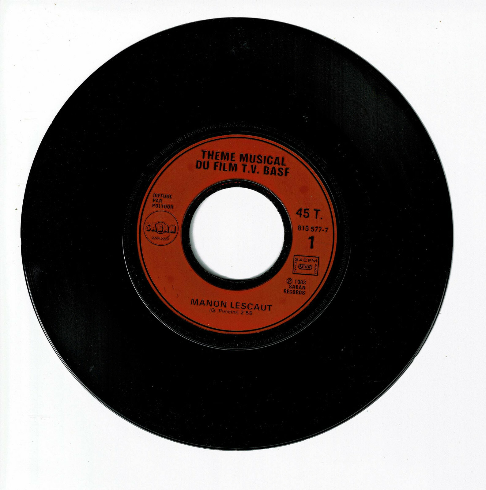 Basf Film Série TV Vinyl 45 RPM 7 " Subject Musical - L'Emotion Intact ...