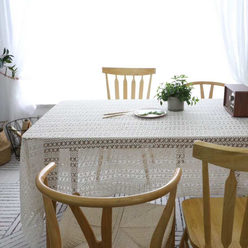 Crochet Rectangular Tablecloth Lace Table Cover Elegant Kitchen ...