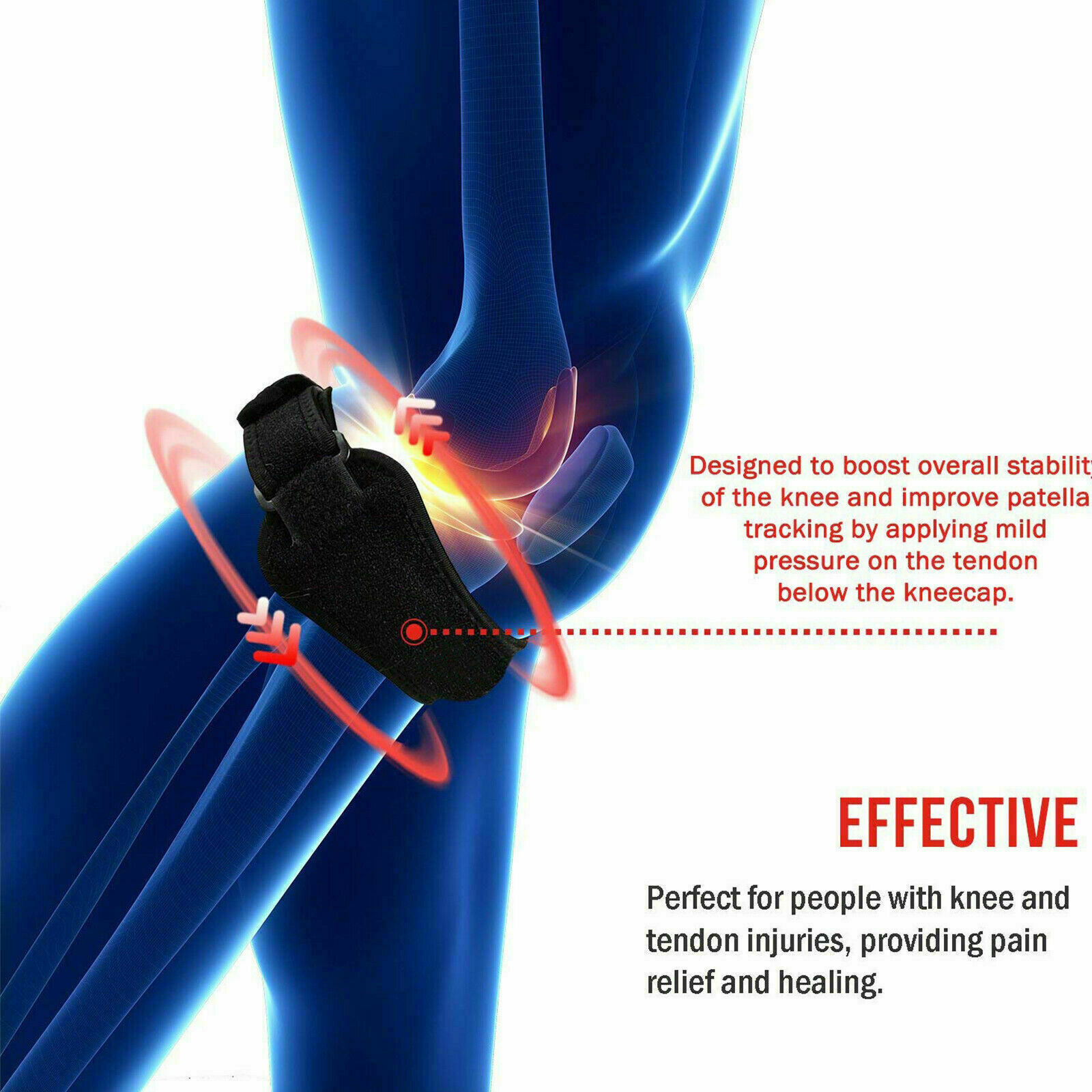 Non Magnet Neoprene Patella Tendon Support Knee Strap Brace Running ...