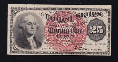 US 25c Fractional Currency 4th Issue Large Seal Watermarked FR 1301 Ch ...
