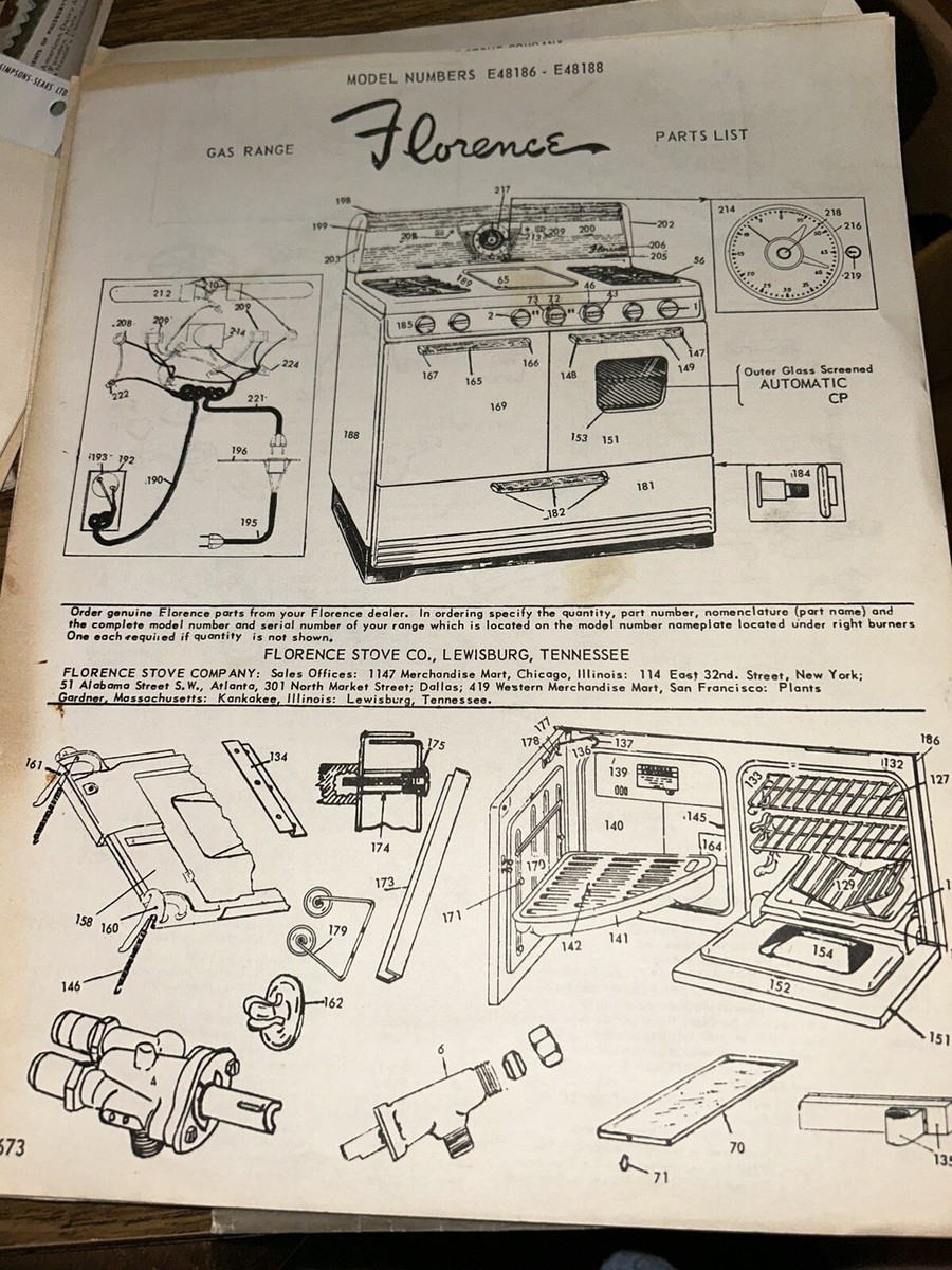 Florence Gas Stove 1950s