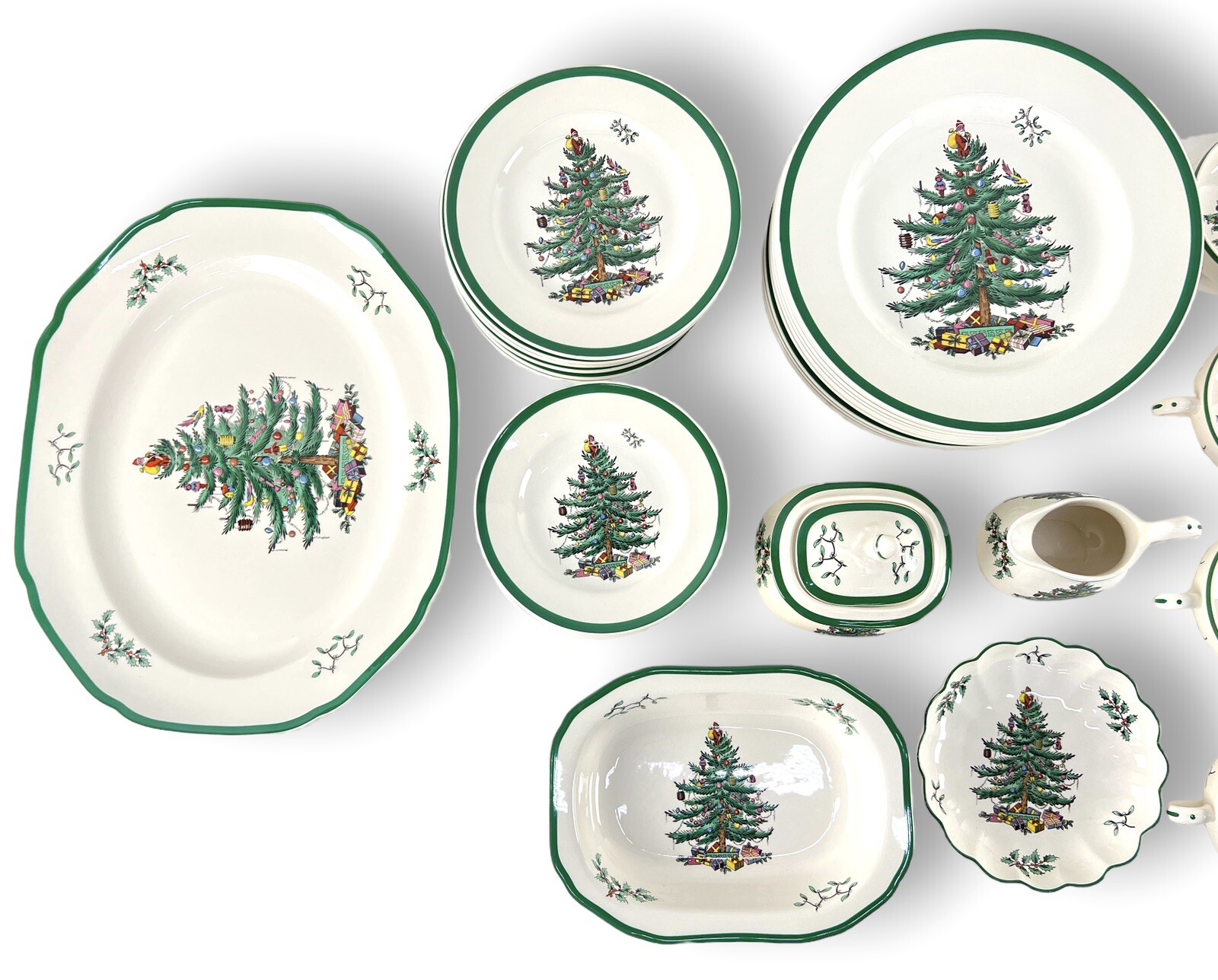 Spode Christmas Tree Tartan Dinnerware Set 16-Piece Dish Set Service ...