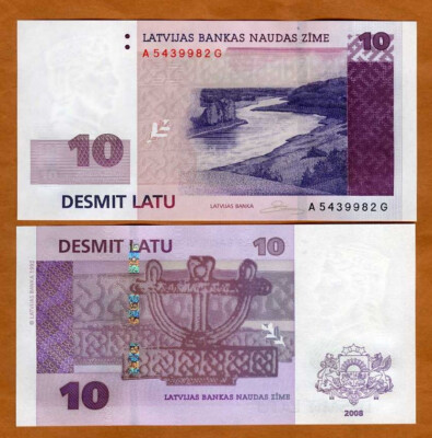 Latvia, 10 Lati, 2008, P-54 UNC Last Pre-Euro | eBay