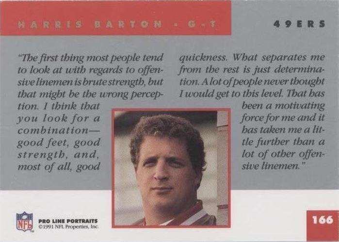 1991 Pro Line Portraits Harris Barton #166 for sale | eBay