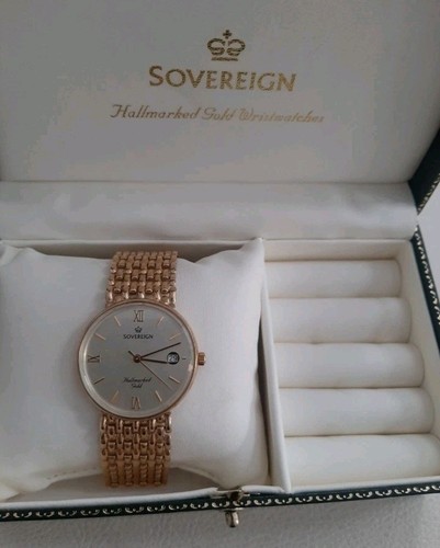 9ct gold Sovereign mens watch in excelent condition with an original ...