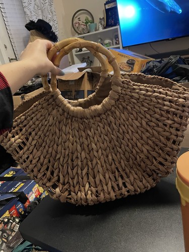 Wicker Rattan Woven Basket Bag Purse Tote | eBay