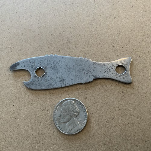 Vintage Fish Can Bottle Opener Joseph Baumer Sample Room Saginaw ...