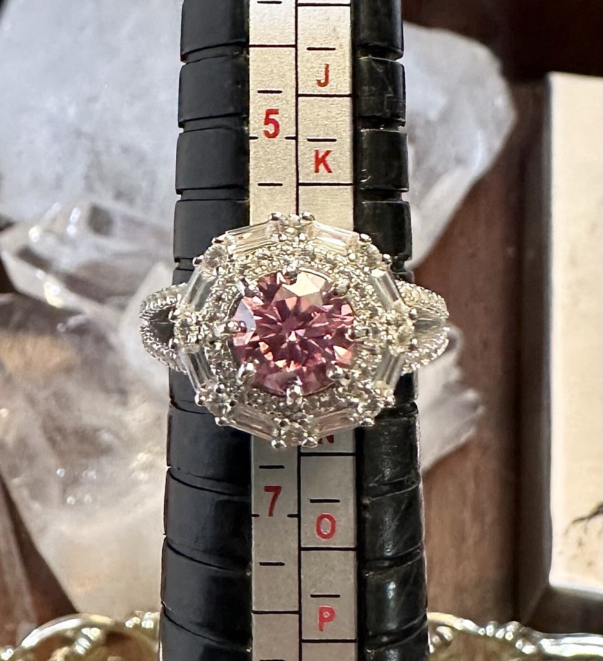 Lovely GRA Certified Pink Moissanite Lab Created 925 Sterling Silver ...
