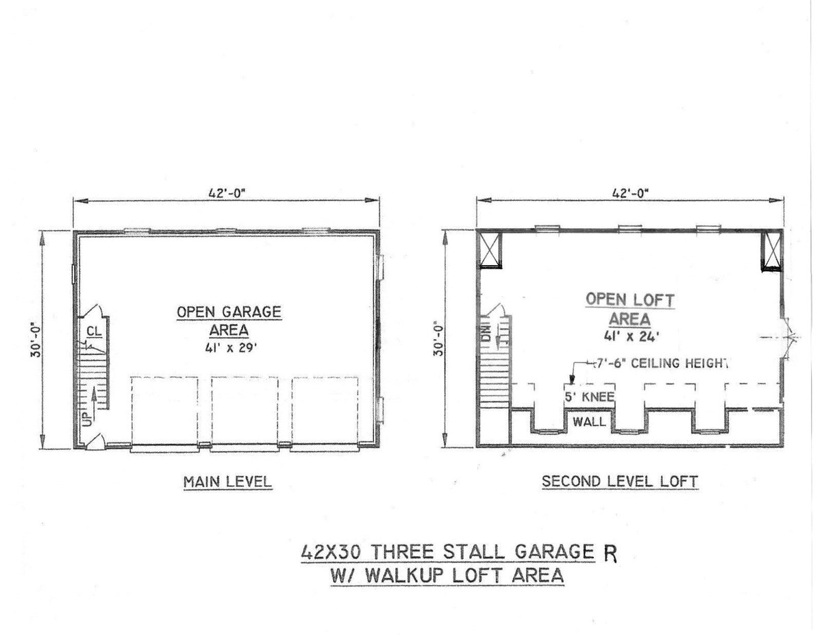 3 Car Garage Attic Plan Garage Plans Carriage Doors | Joy Studio