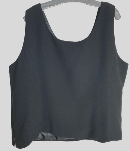 Kasper Womens Black Elegant Sleeveless Lined Crepe Side Zip Top Size ...