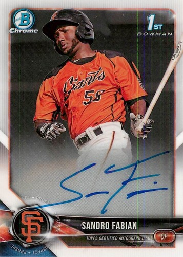 SANDRO FABIAN 2018 BOWMAN CHROME ROOKIE AUTO #CPA-SF GIANTS | eBay