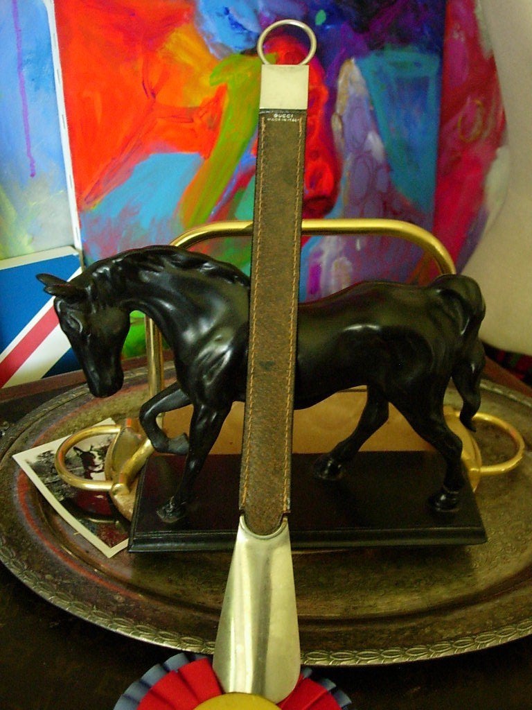 Ultra RARE Vintage GUCCI Leather SHOE HORN Personal Wardrobe Accessory ...