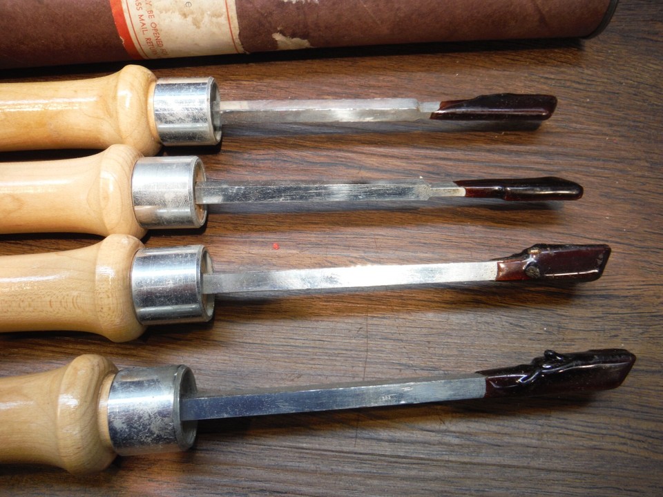 4 Piece Vintage Craftsman ? Wood Turning Lathe Chisel 1/8 & 1/4 Round ...